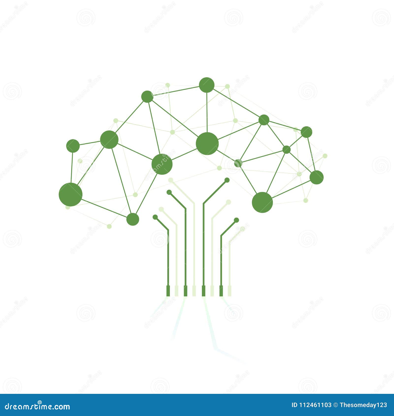 Digital Tree Made of Circuits Stock Vector - Illustration of element ...