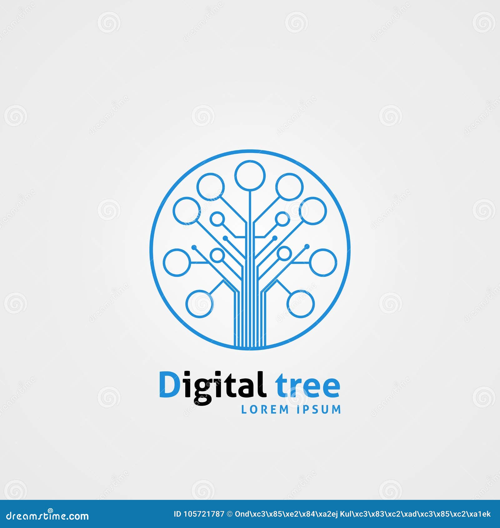Digital Tree. Technology Concept. Network Symbol Stock Vector ...