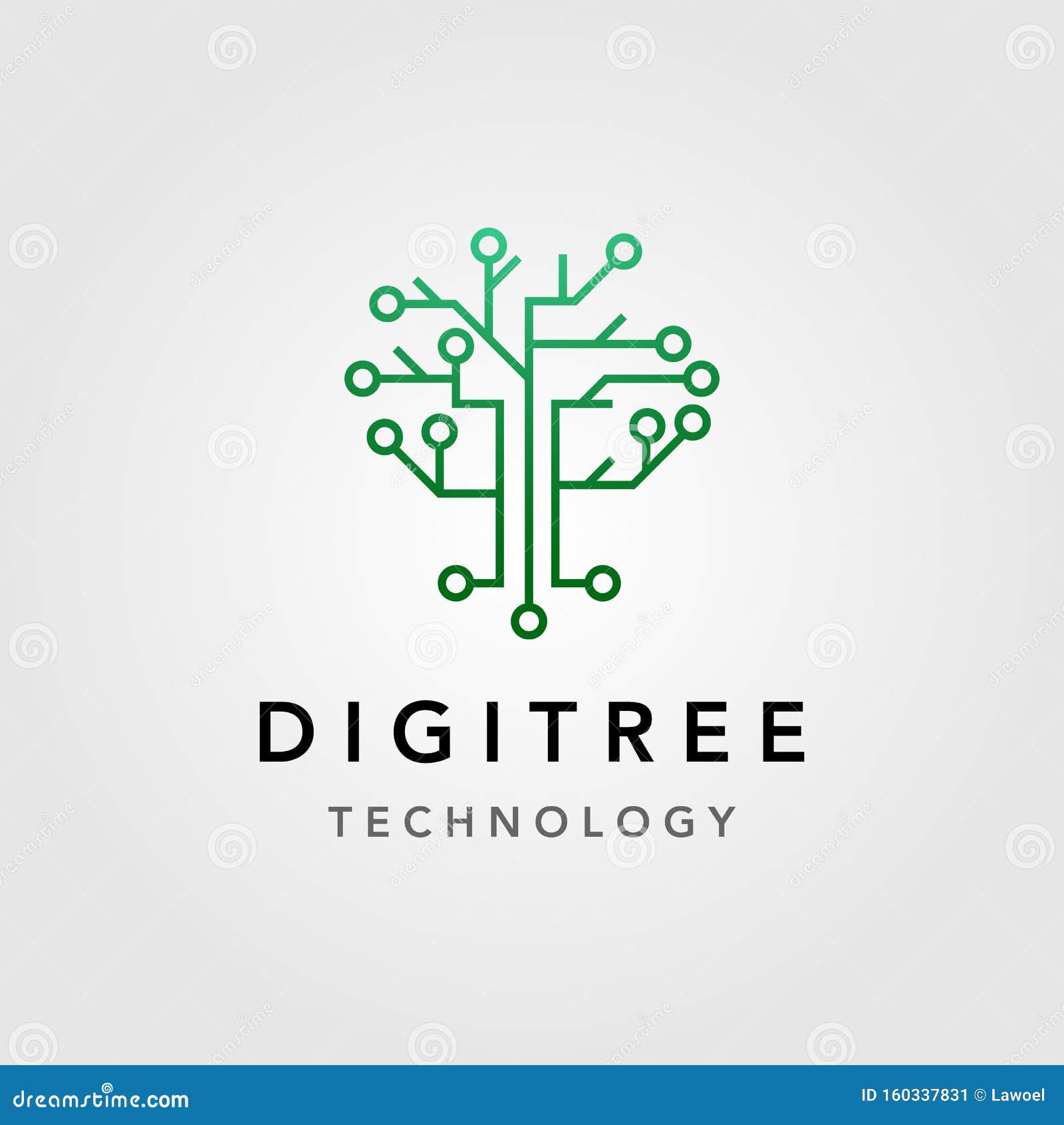 Digital Tree Technology Electric Circuit Logo Vector Design ...