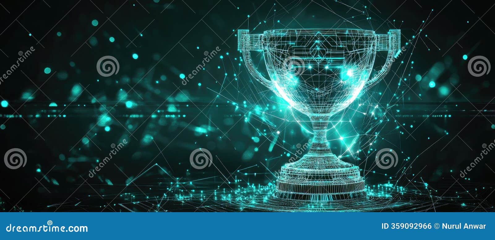 Digital Trophy on a Network Background Stock Illustration ...