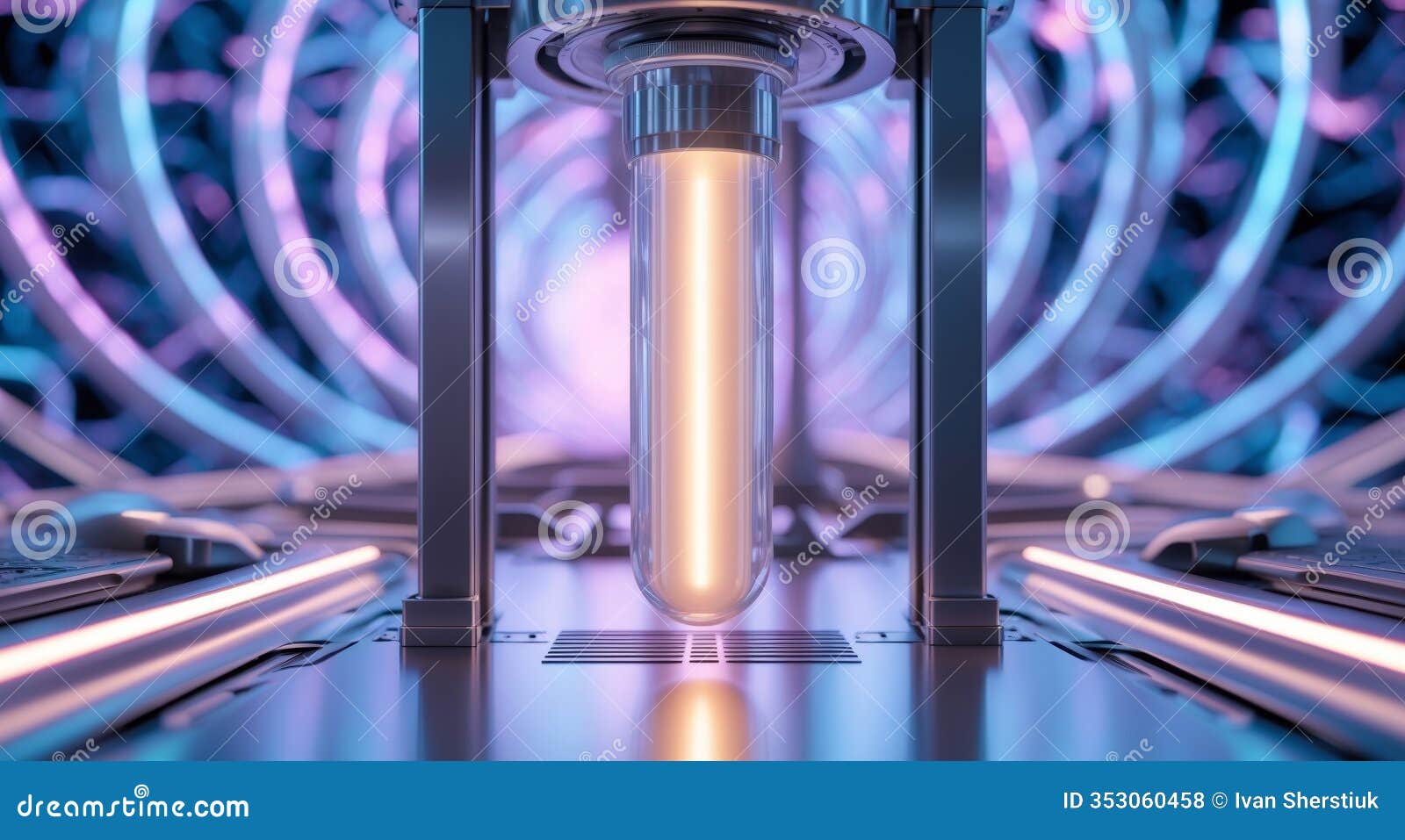 Digital Tube in Matrix Machine with Abstract Technology Background ...