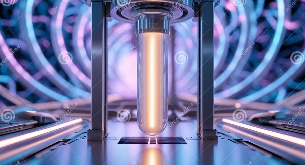 Digital Tube in Matrix Machine with Abstract Technology Background ...