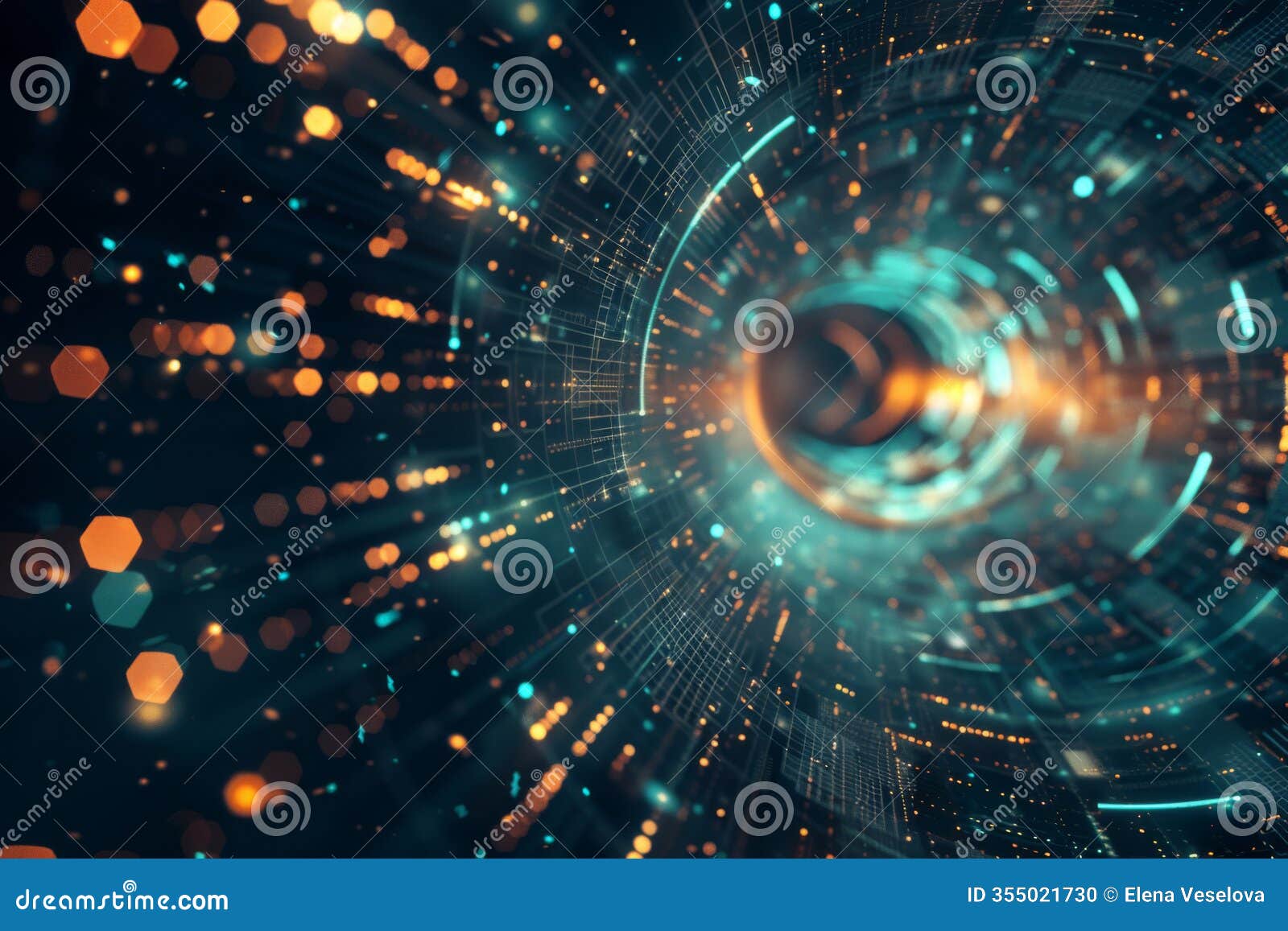Digital Tunnel Effect Showing Concept of Data Transfer, Big Data ...
