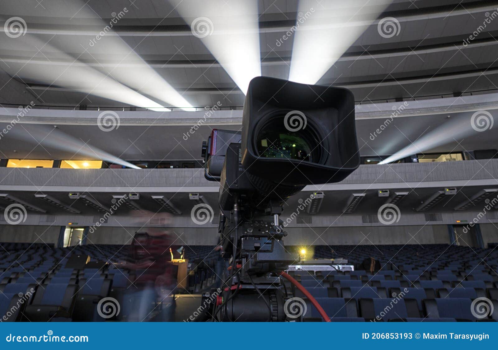 Digital TV Camera in the Concert Hall Stock Image - Image of connection ...
