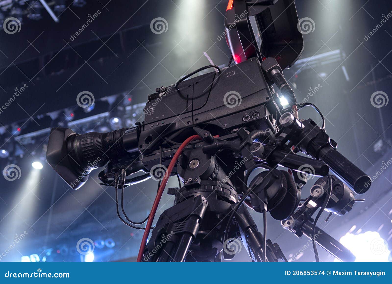 Digital TV Camera in the Concert Hall Stock Photo - Image of media ...