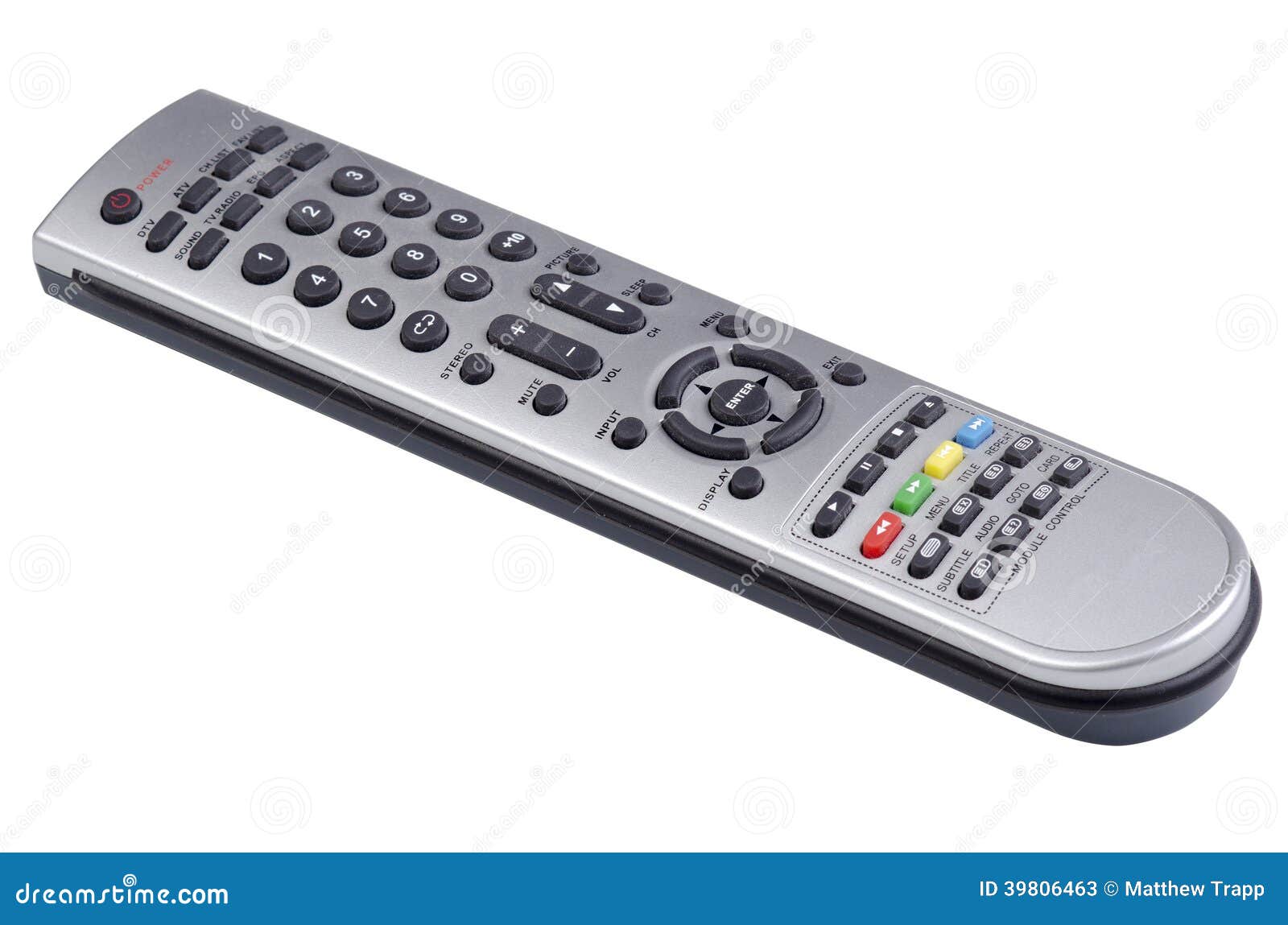 Digital TV and DVD Remote Control Stock Image - Image of button, home ...