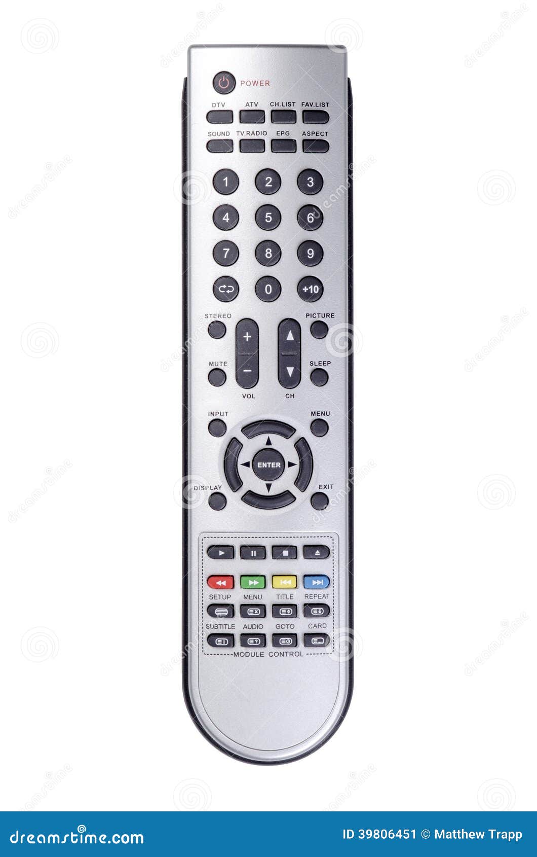 Digital TV and DVD Remote Control Stock Image - Image of number ...