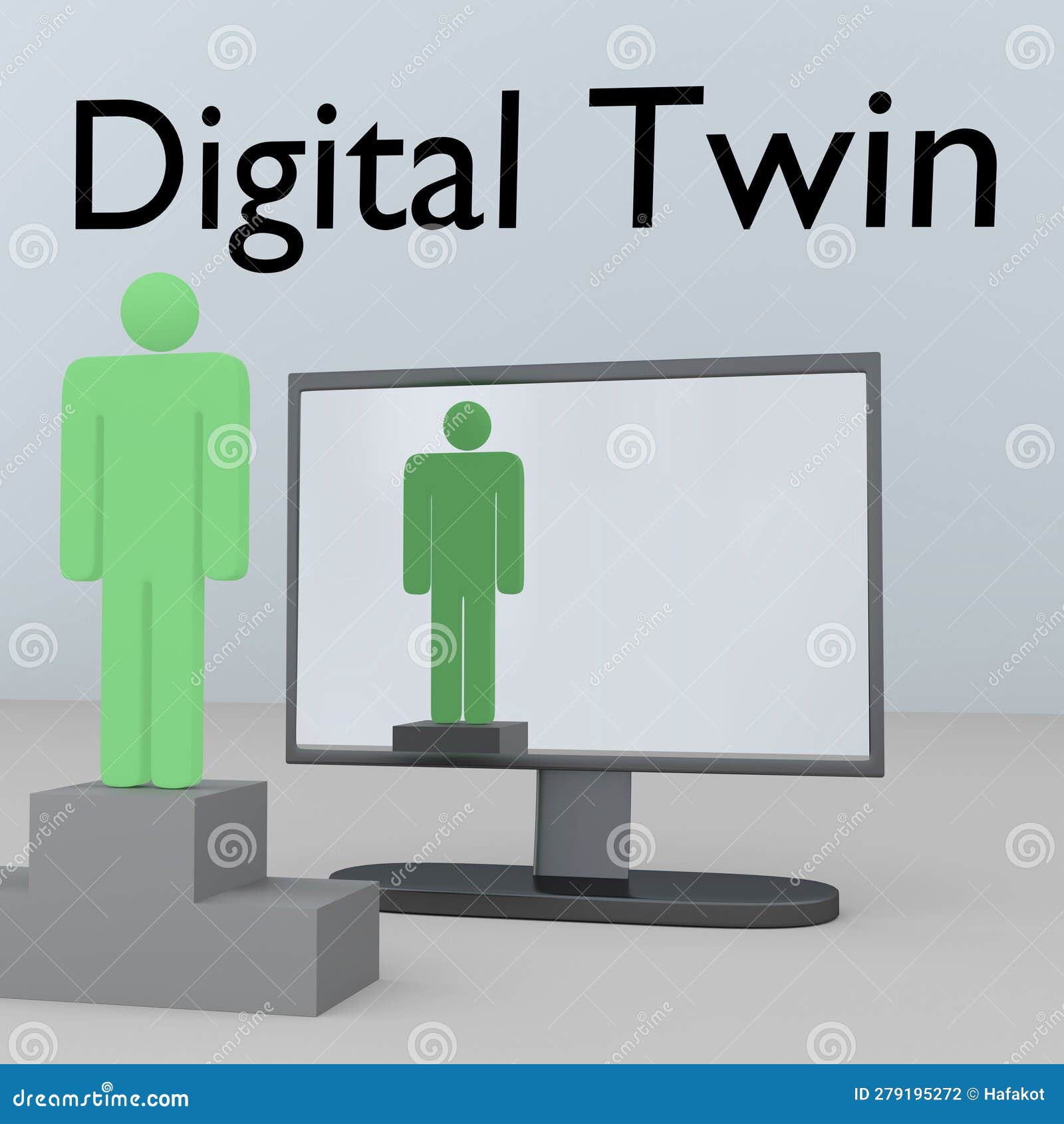 Digital Twin concept stock illustration. Illustration of communication ...