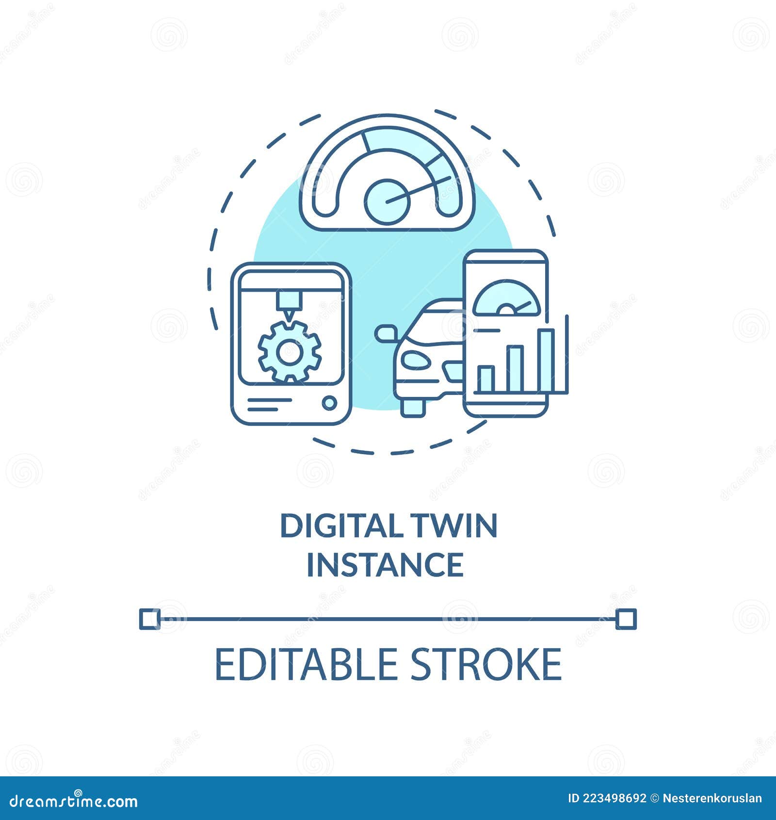 Digital Twin Instance Concept Icon Stock Vector - Illustration of ...