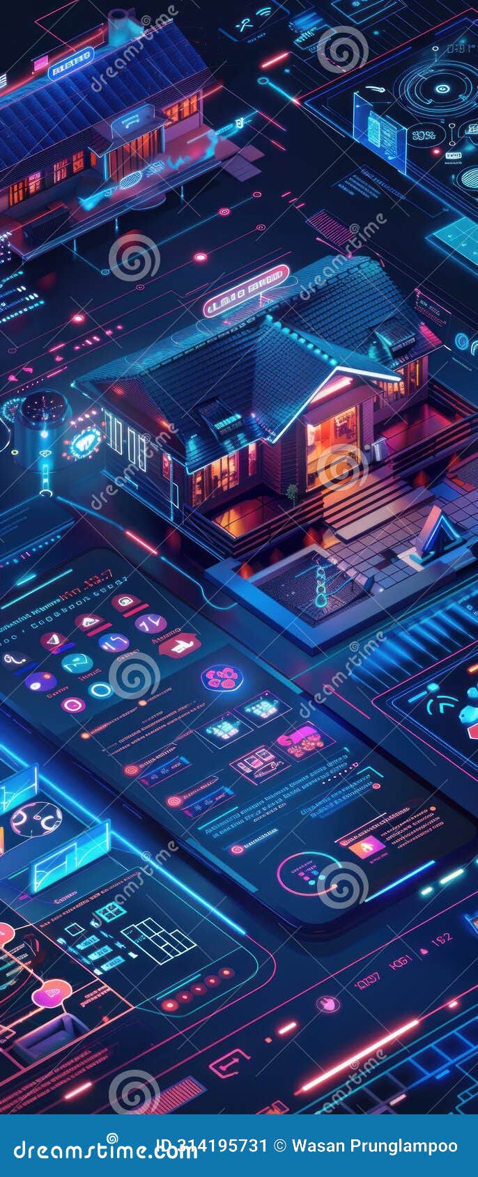 Digital Twin Interface for Smart Home Management, Twilight, Screen ...