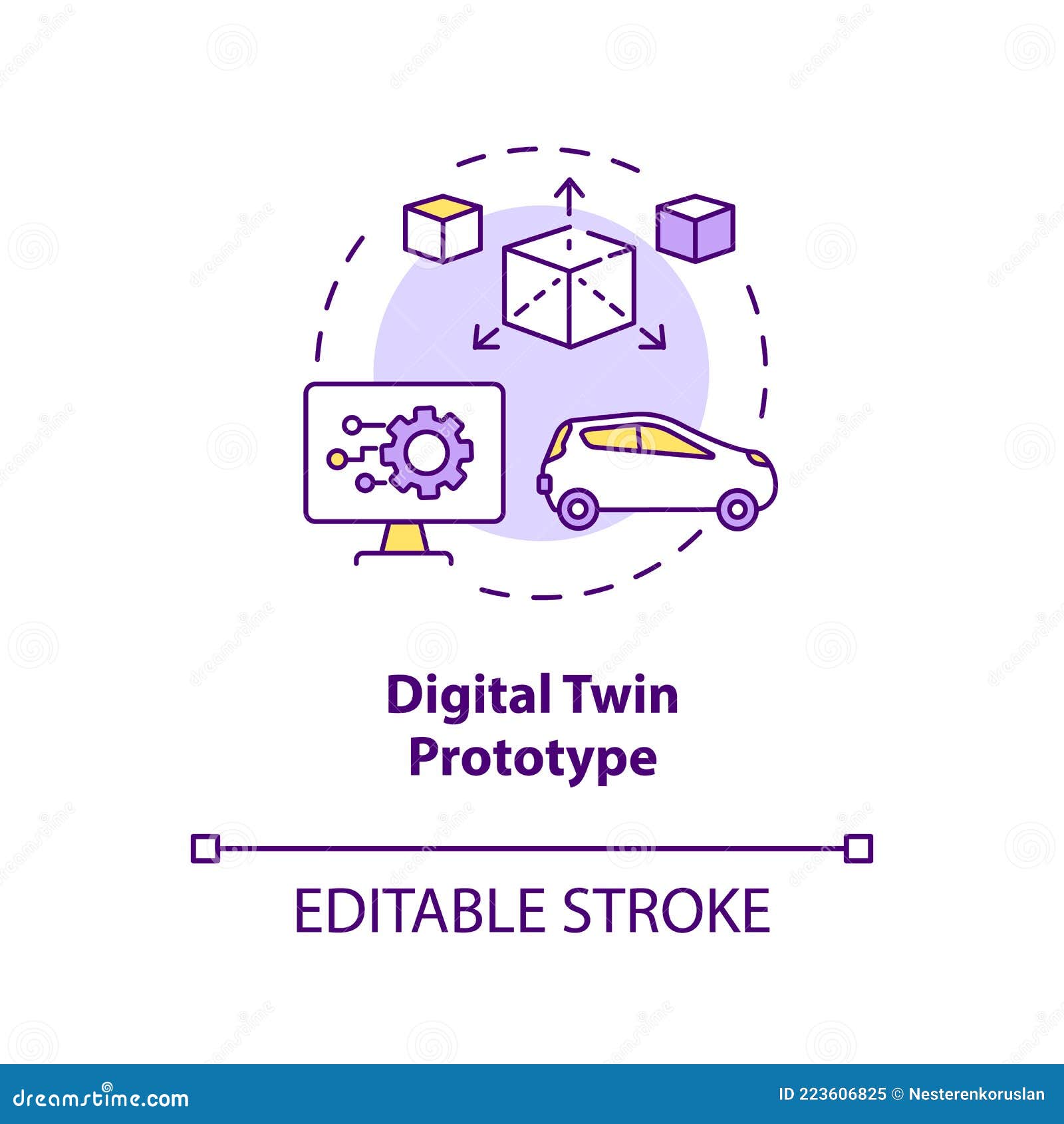 Digital Twin Prototype Concept Icon Cartoon Vector | CartoonDealer.com ...