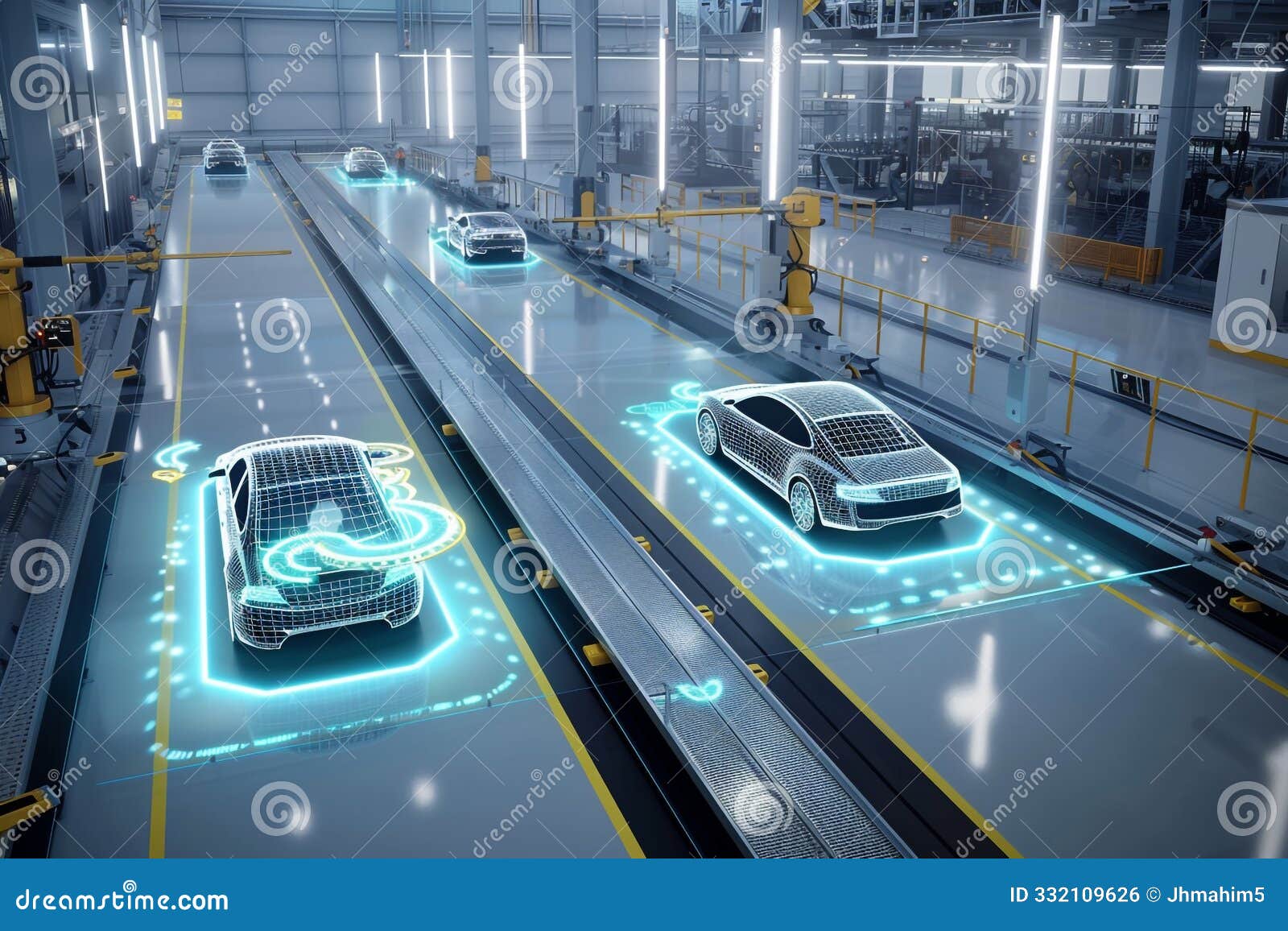 Vehicle Production Manufacturing Processes Robotic Arms Helping Car ...