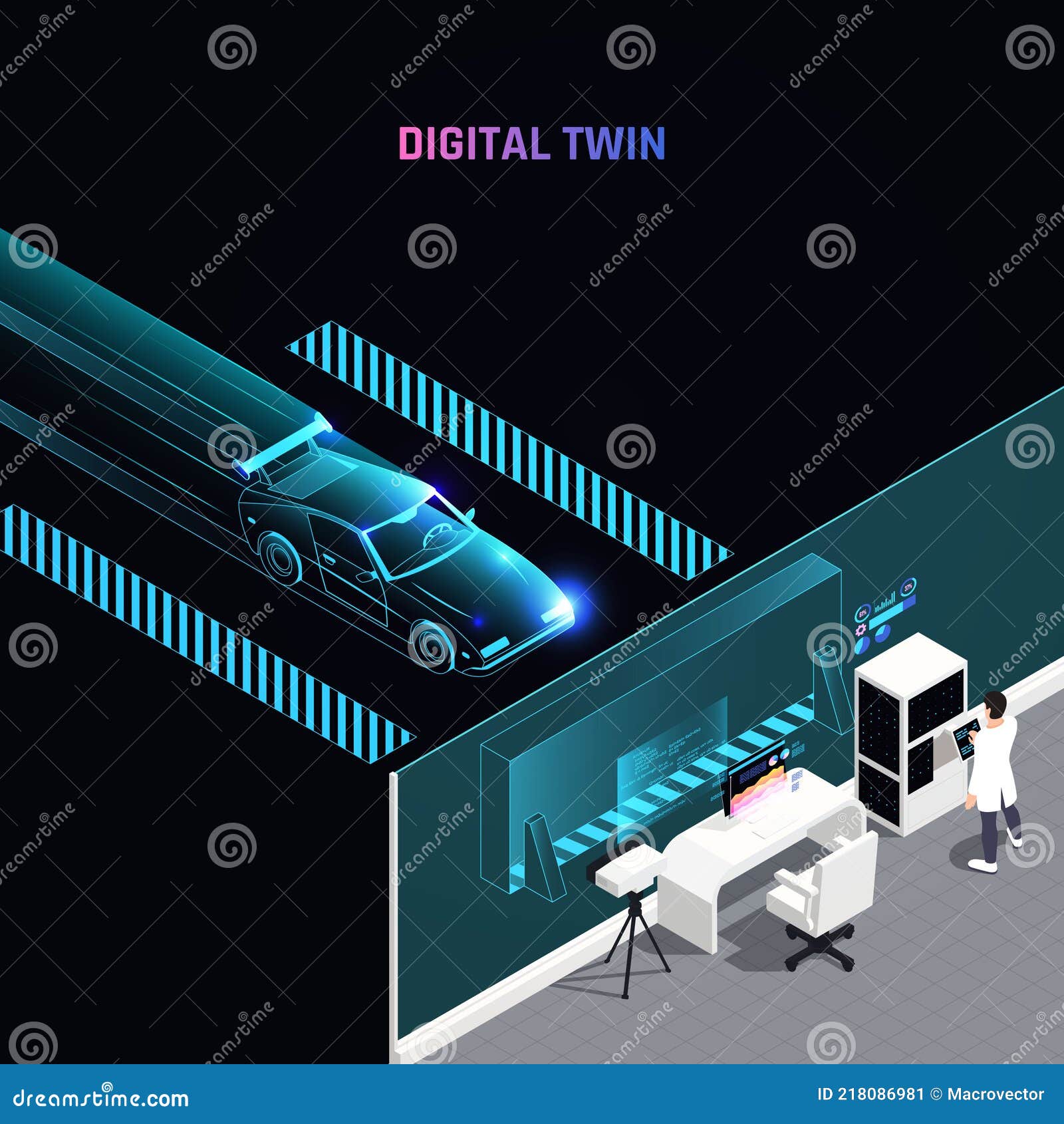 Digital Twin Types Vector Infographic Template | CartoonDealer.com ...