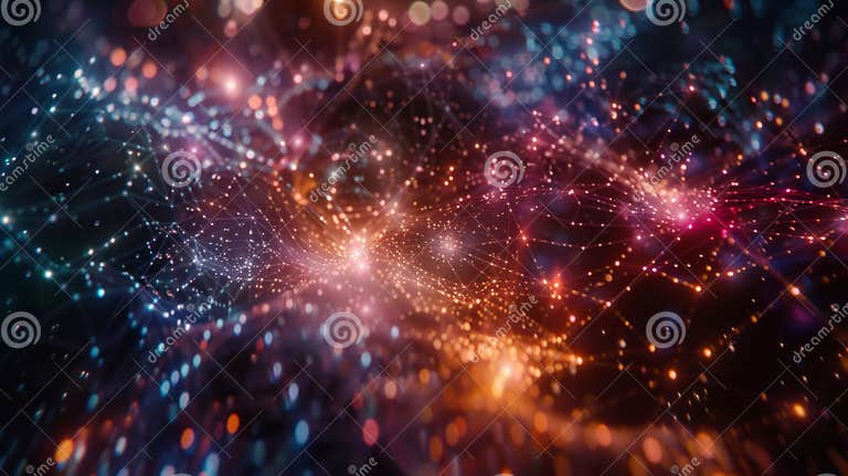 Digital Universe: Abstract Network Connections and Data Flow Stock Illustration - Illustration ...