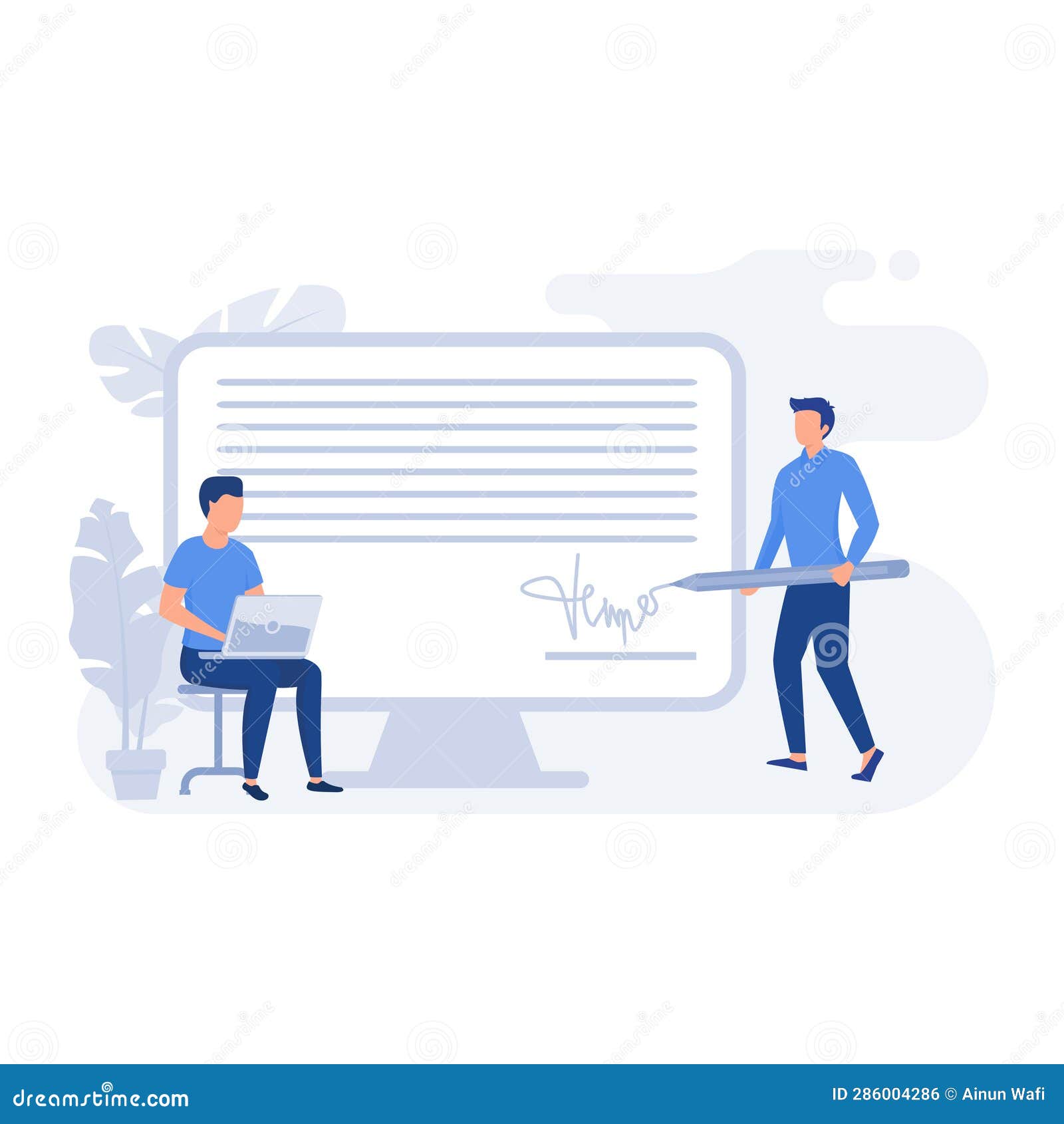 Digital User Agreement Signing Digital Document Stock Vector ...