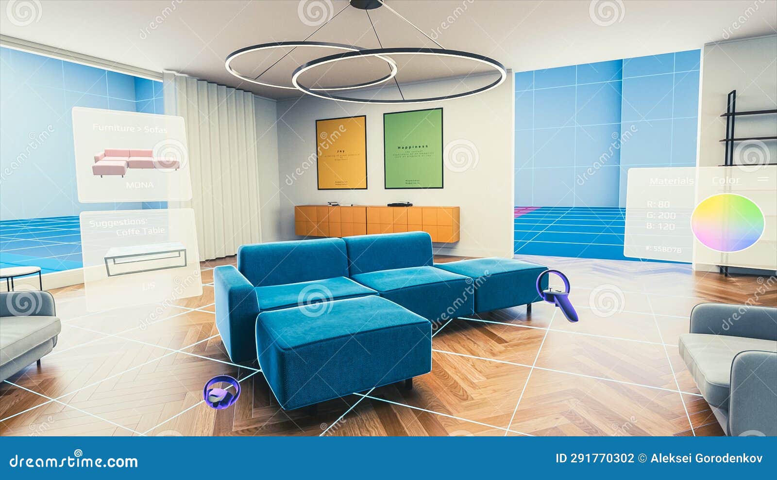 Digital User Interface of a Virtual Reality Interior Design Software ...