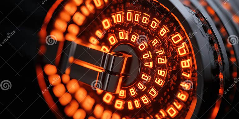 Digital Vault Encased in Neon Security Codes Symbolizing Advanced Data ...