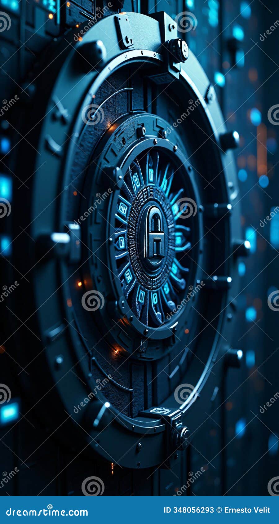 Digital Vault with Encryption Symbols Stock Image - Image of lock ...
