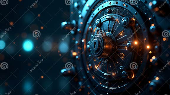 Digital Vault with Encryption Symbols Stock Photo - Image of secure ...