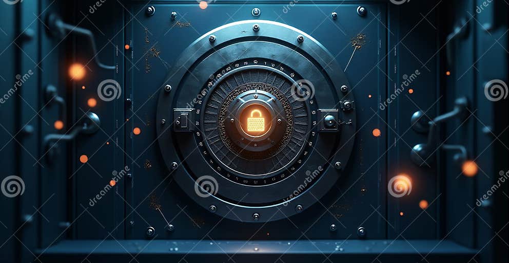 Digital Vault with Encryption Symbols Stock Image - Image of security ...