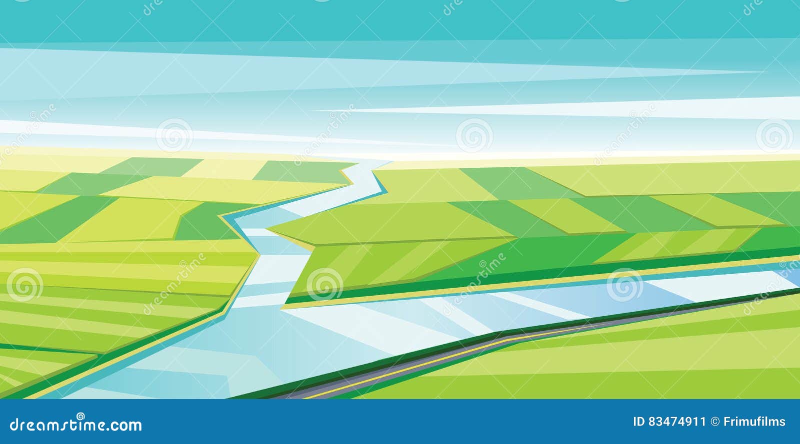 Digital Vector Abstract Background with River Stock Vector ...