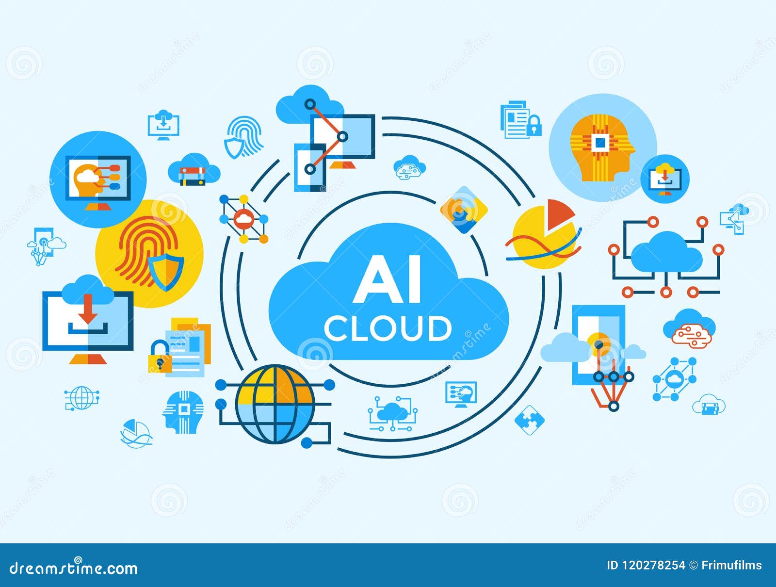 Digital Vector Artificial Intelligence Cloud Icon Royalty-Free Stock Image | CartoonDealer.com ...