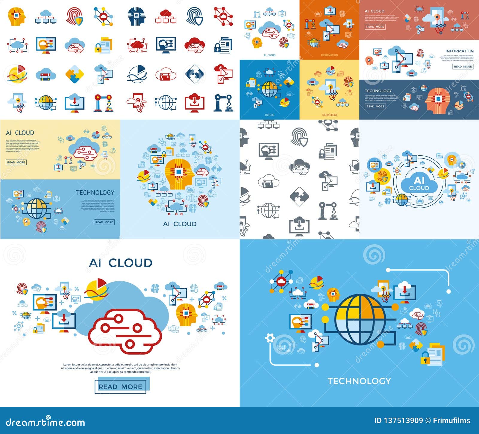 Digital Vector Artificial Intelligence Cloud Icon Stock Illustration ...
