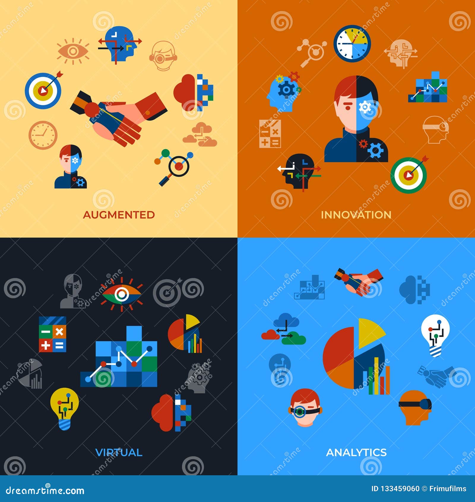 Digital Vector Augmented Analytics Stock Illustration - Illustration of ...