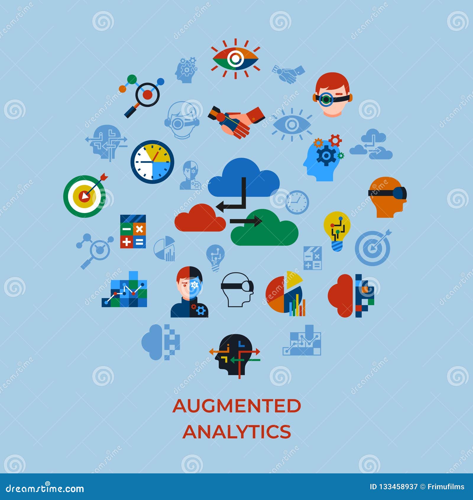 Digital Vector Augmented Analytics Stock Illustration - Illustration of ...