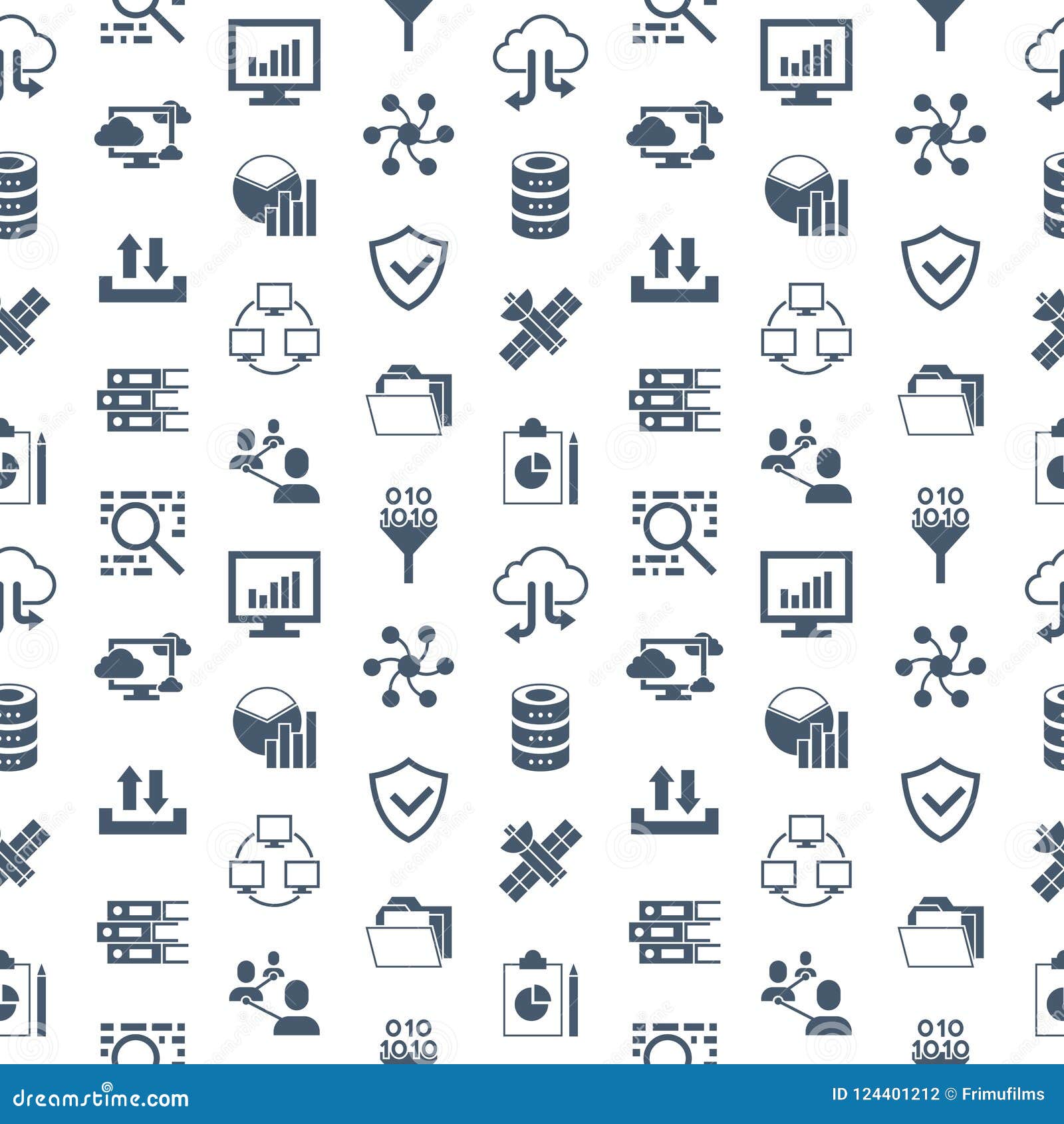 Digital Vector Big Data Icons Set Stock Illustration - Illustration of ...