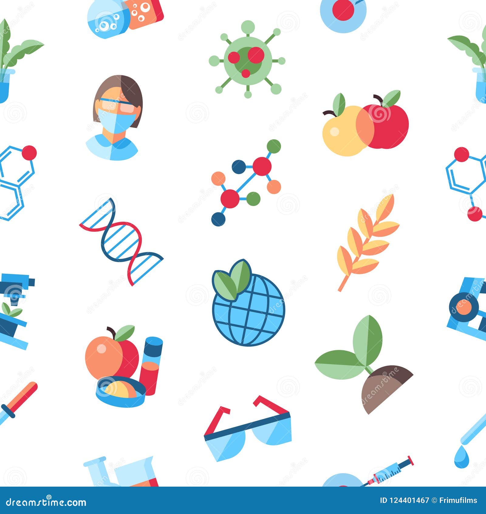 Digital Vector Biotechnology Icons Set Stock Illustration ...