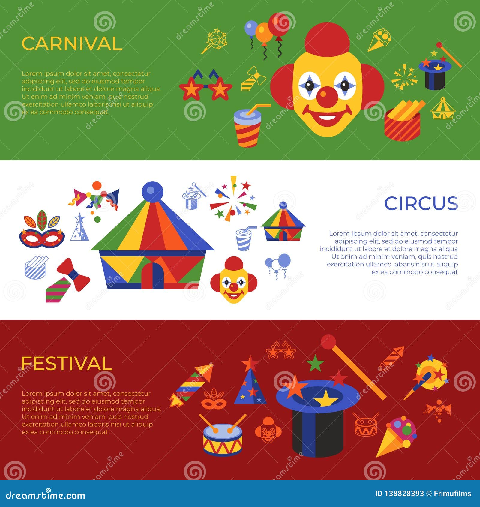 Digital Vector Carnival and Circus Simple Icons Stock Illustration ...