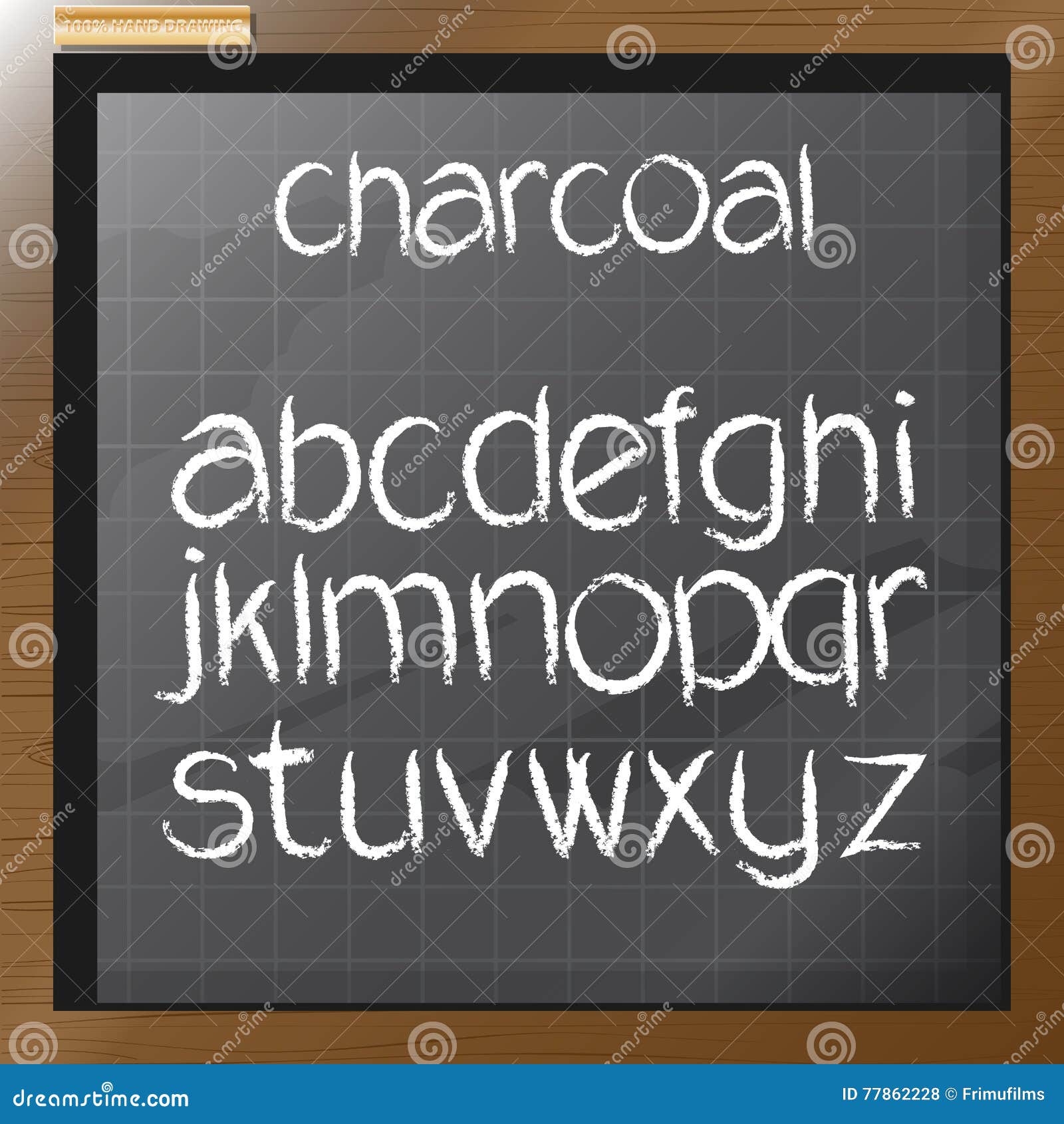 Digital Vector Charcoal Hand Drawn Alphabet Stock Vector - Illustration ...