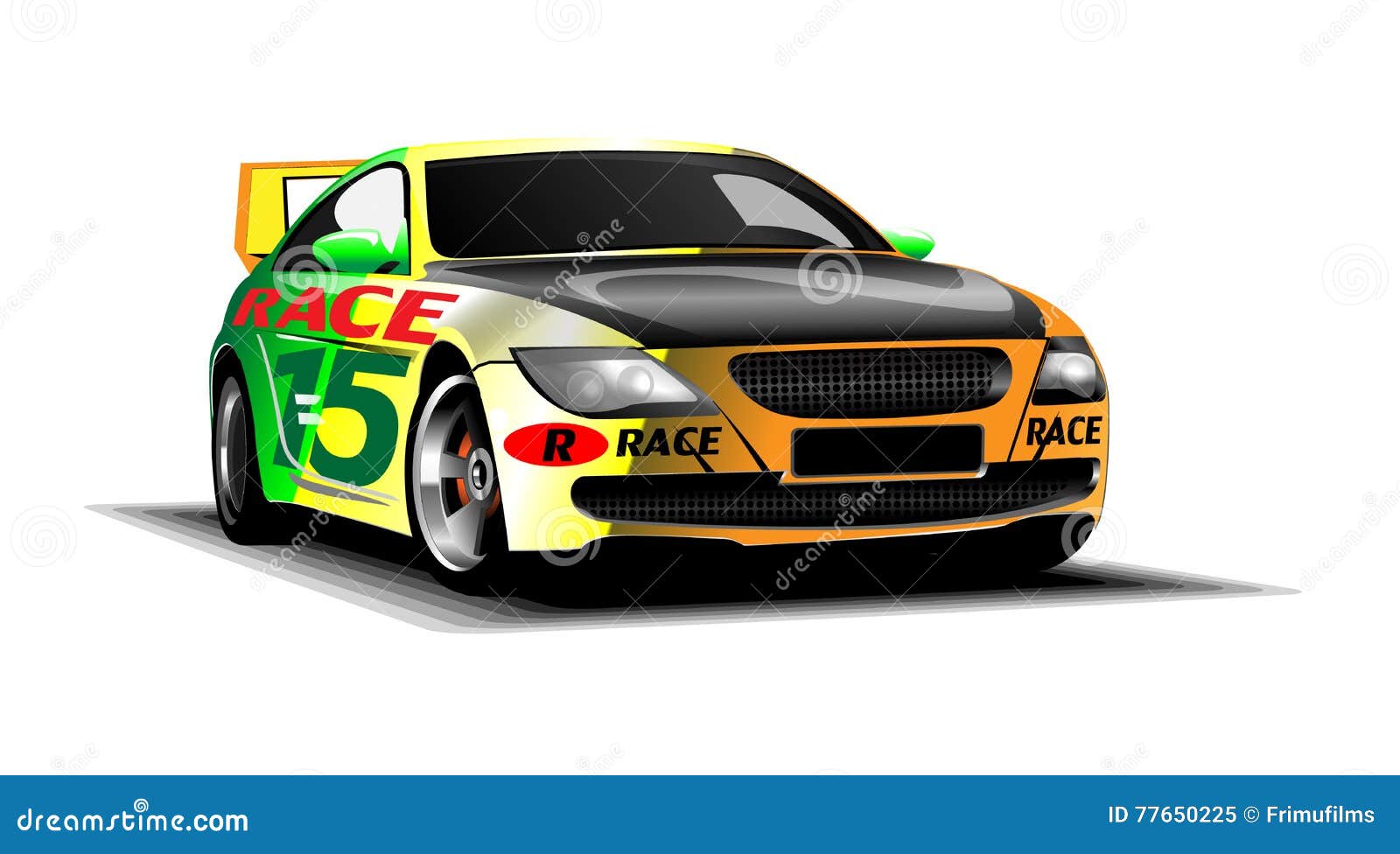 Digital Vector Colored Sport Race Car Stock Illustration - Illustration ...