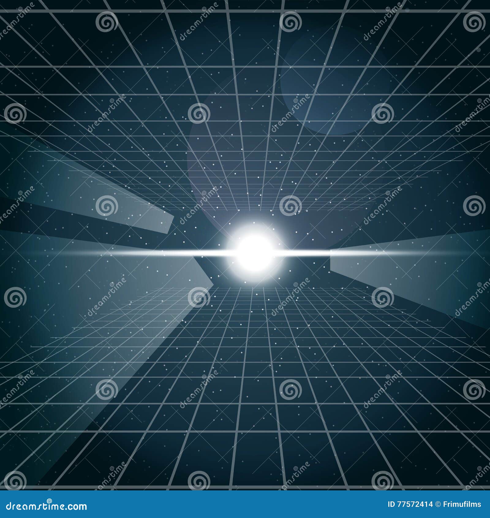 Digital Vector Cosmic White Light and a Grid Stock Vector ...