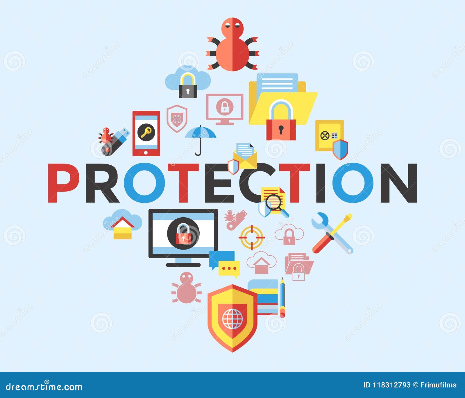 Digital Vector Data Protection Icon Set Stock Illustration ...