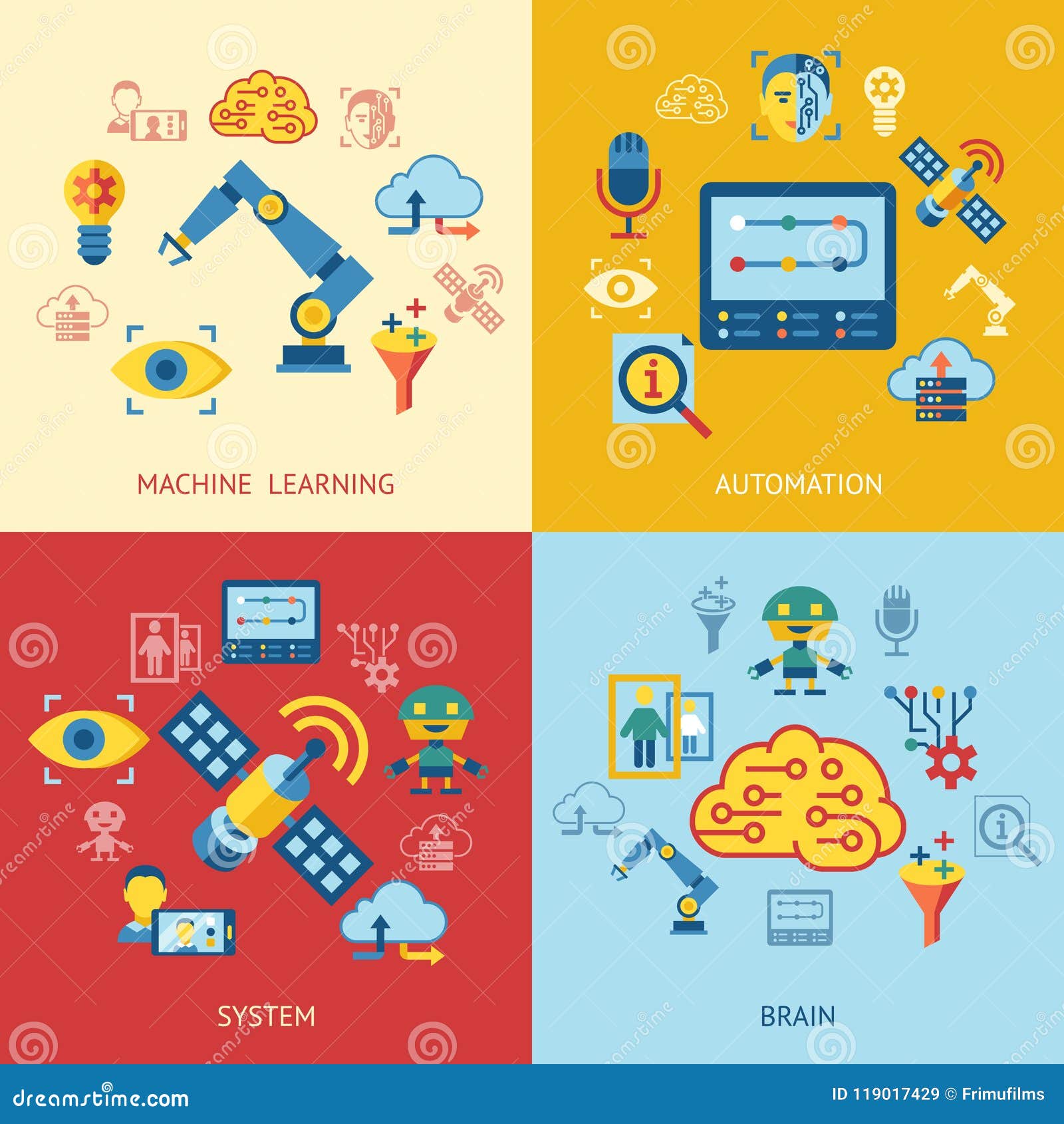 Digital Vector Machine Learning Stock Illustration - Illustration of ...