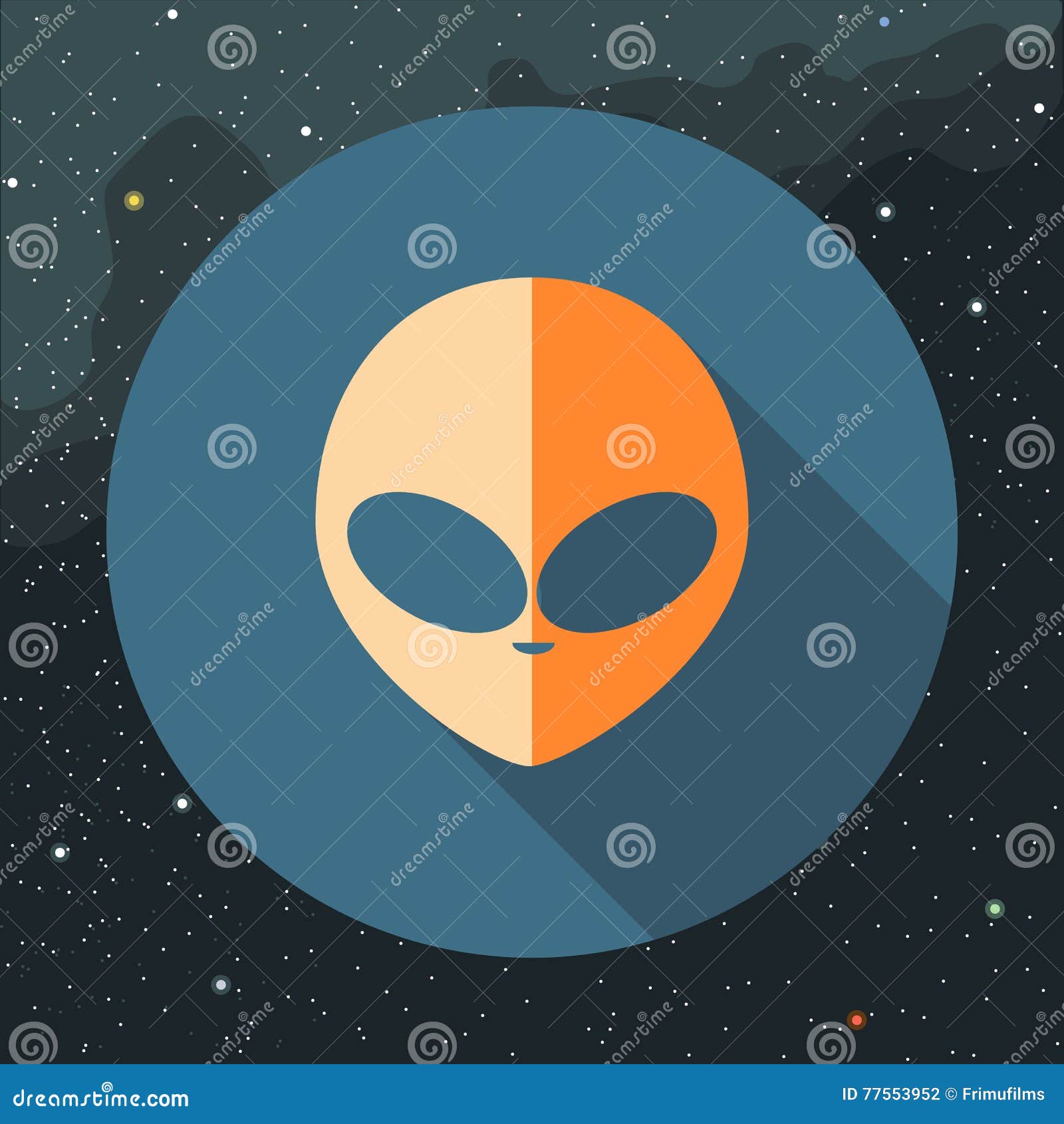 Digital Vector with Orange Alien Head Sign Stock Vector - Illustration ...