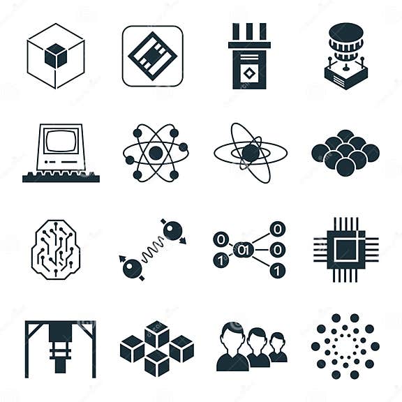 Digital Vector Quantum Computing Icon Stock Illustration - Illustration ...
