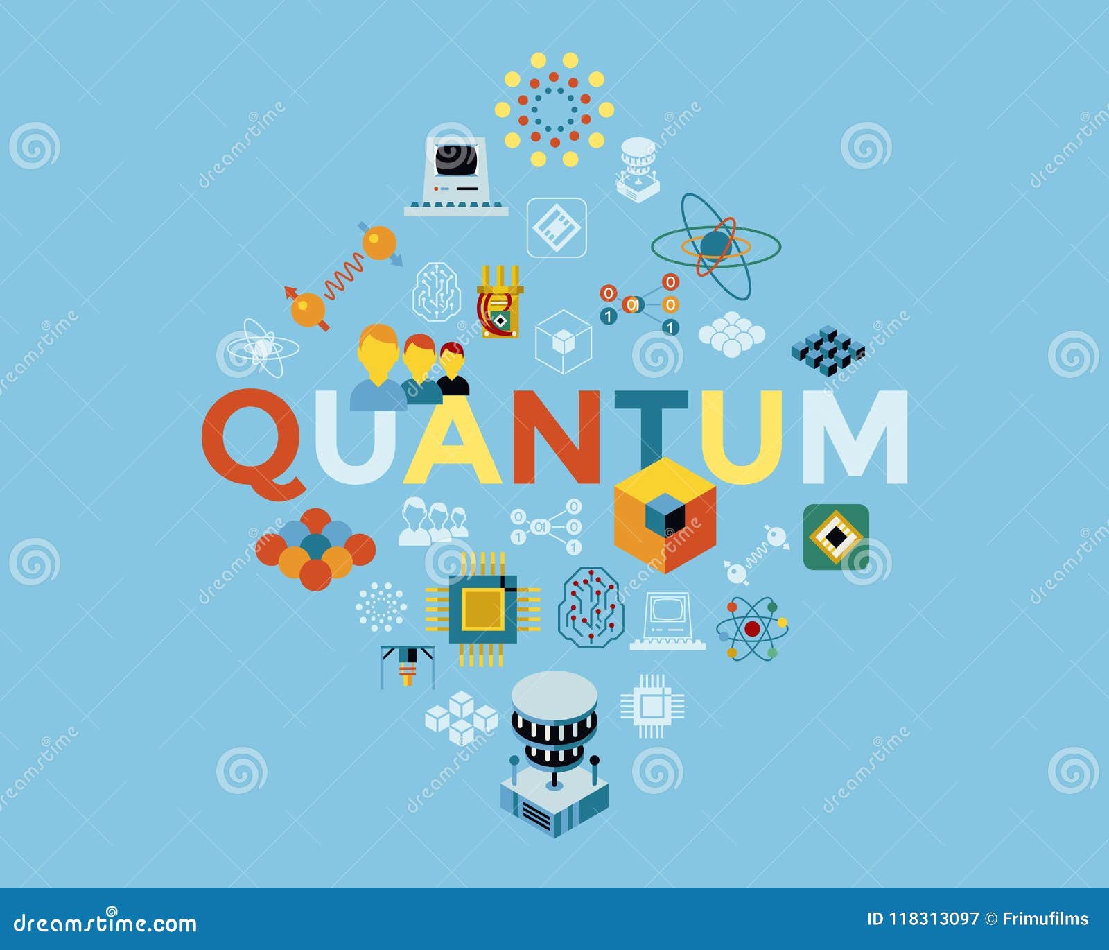 Digital Vector Quantum Computing Icon Set Royalty-Free Illustration ...