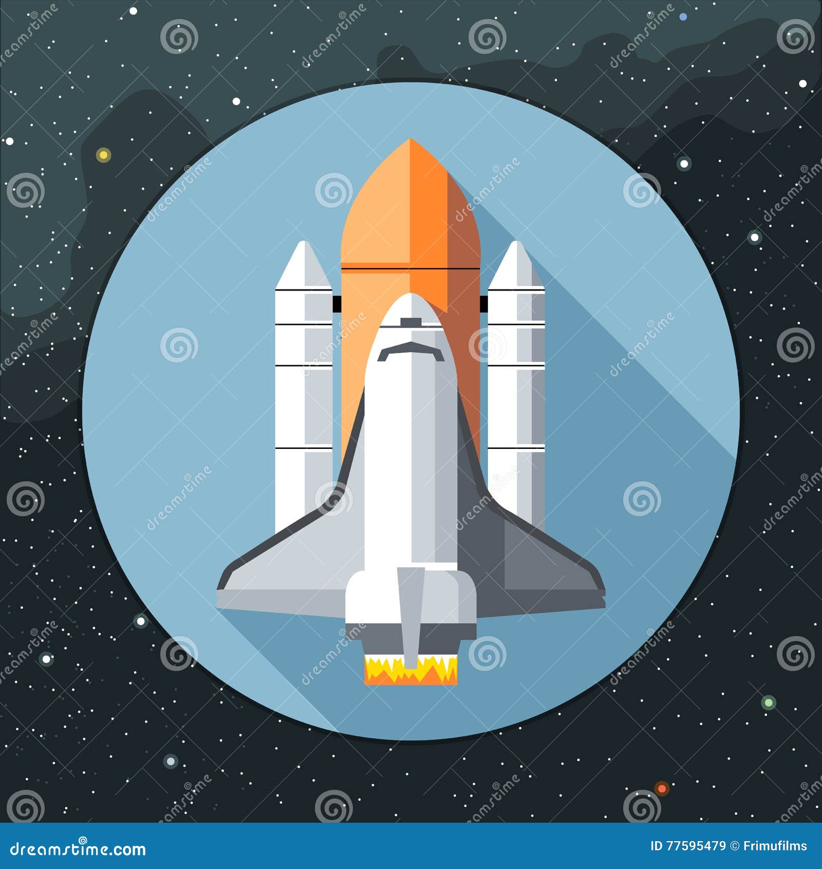 Digital Vector with Space Shuttle Icon Stock Vector - Illustration of ...