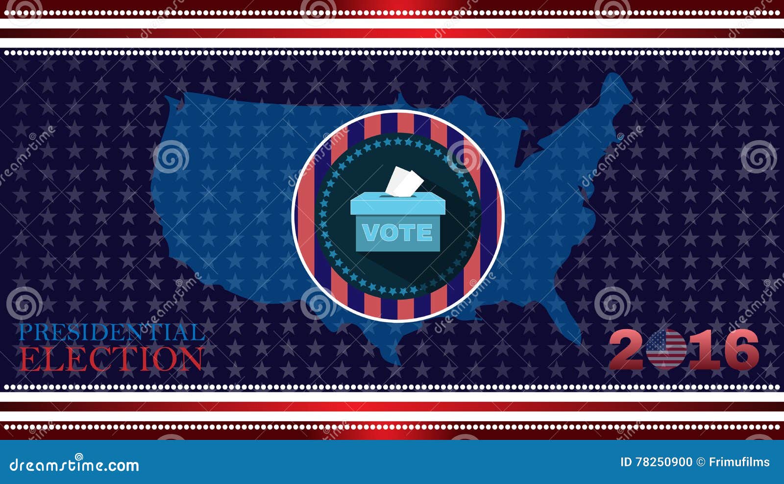 Digital Vector Usa Election with 2016 Vote Box Stock Vector ...