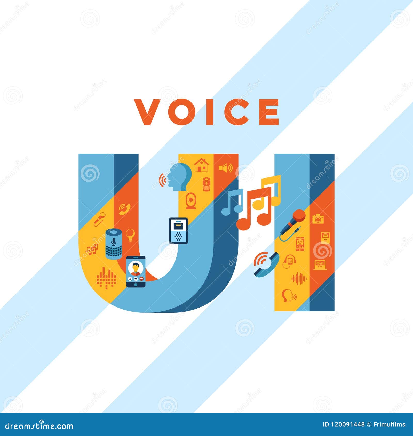 Voice User Interface Icon Set Stock Illustration - Illustration of ...