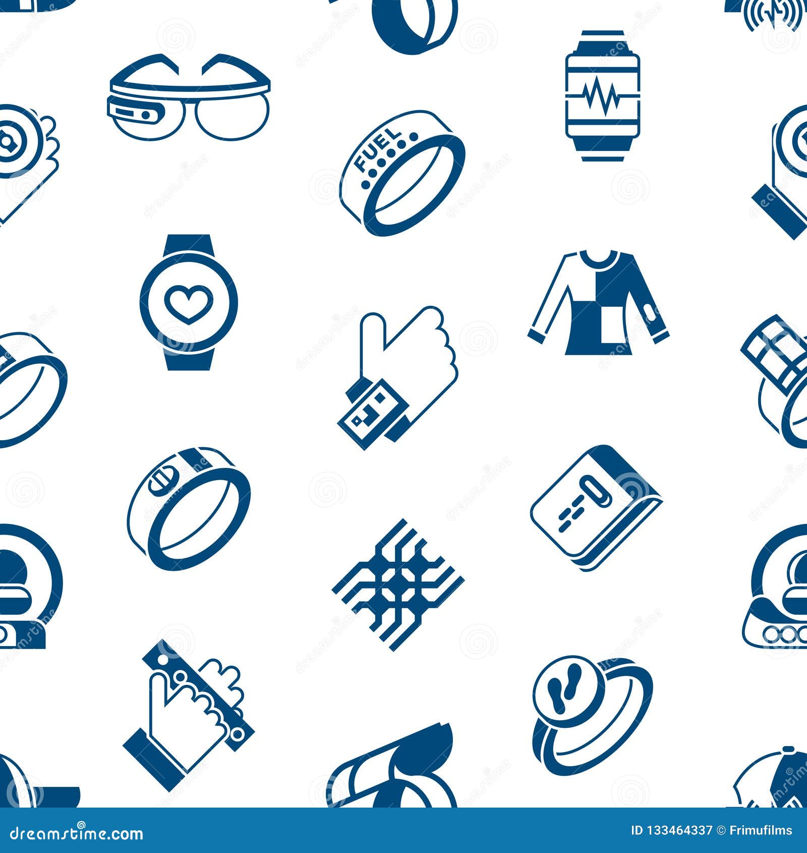 Digital Vector Wearable Technology Icons Set Stock Illustration ...