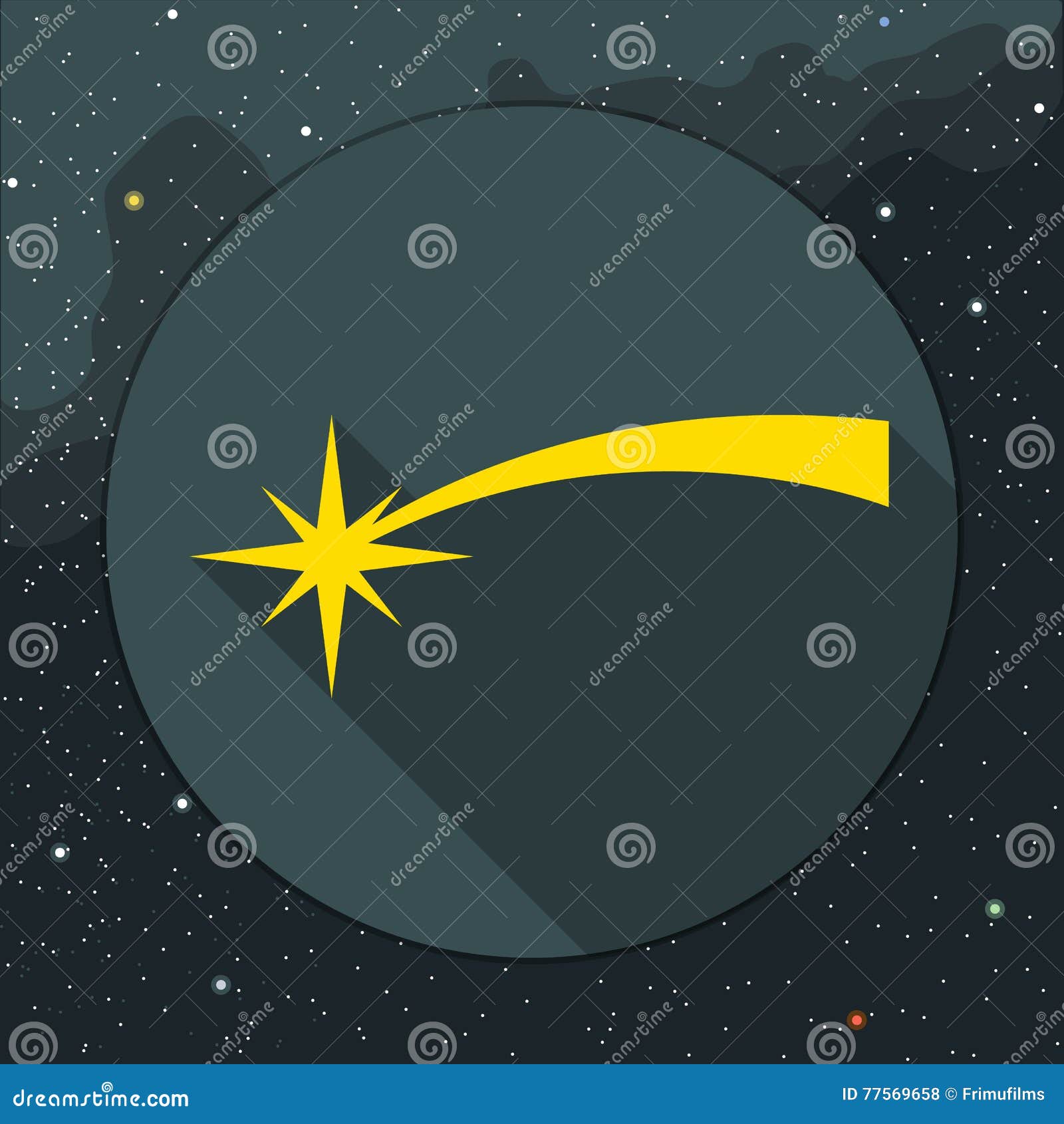 Digital Vector Yellow Comet Falling Icon Stock Vector - Illustration of ...