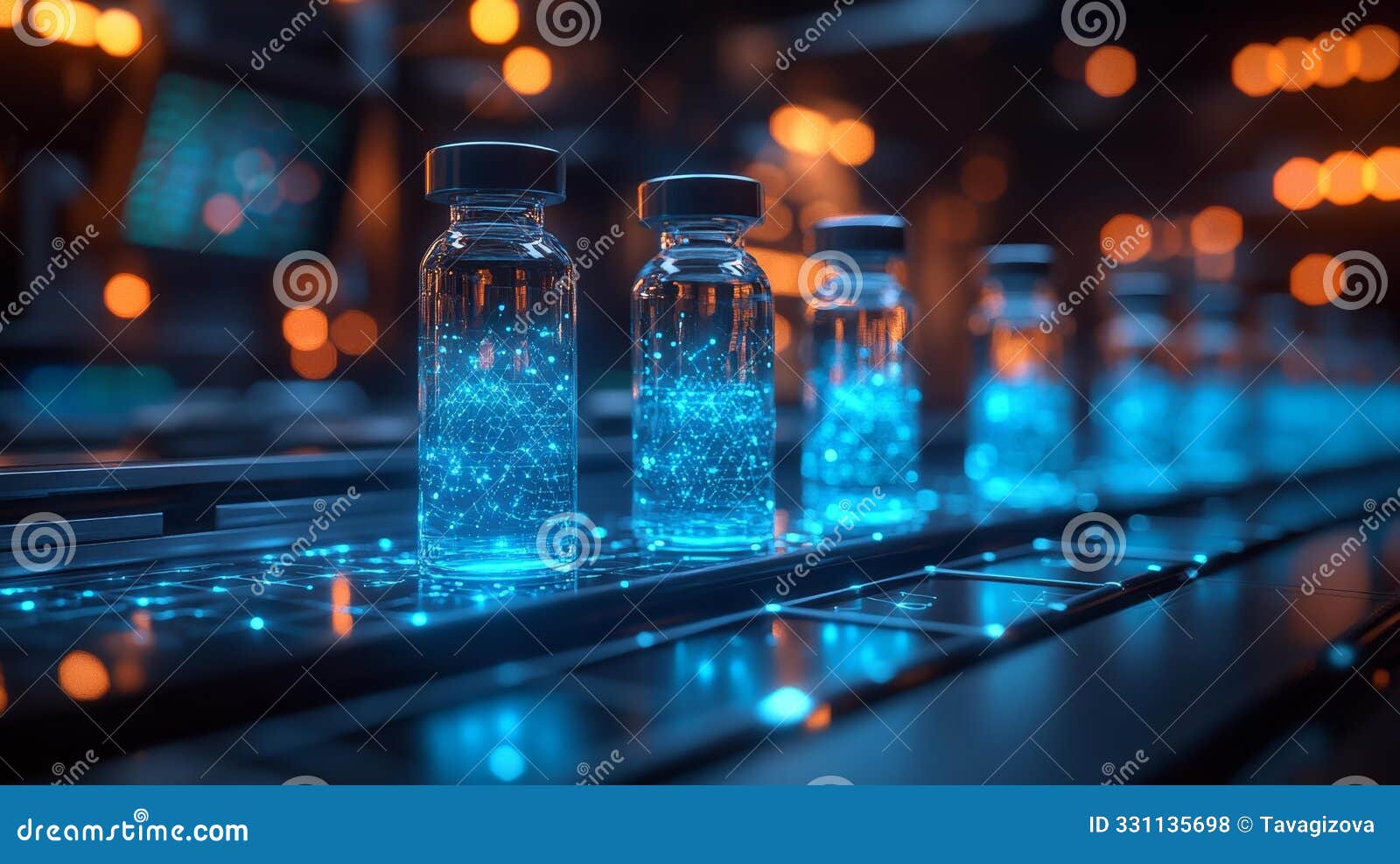 Digital Vials in a High-tech Laboratory - Generative Ai Stock ...