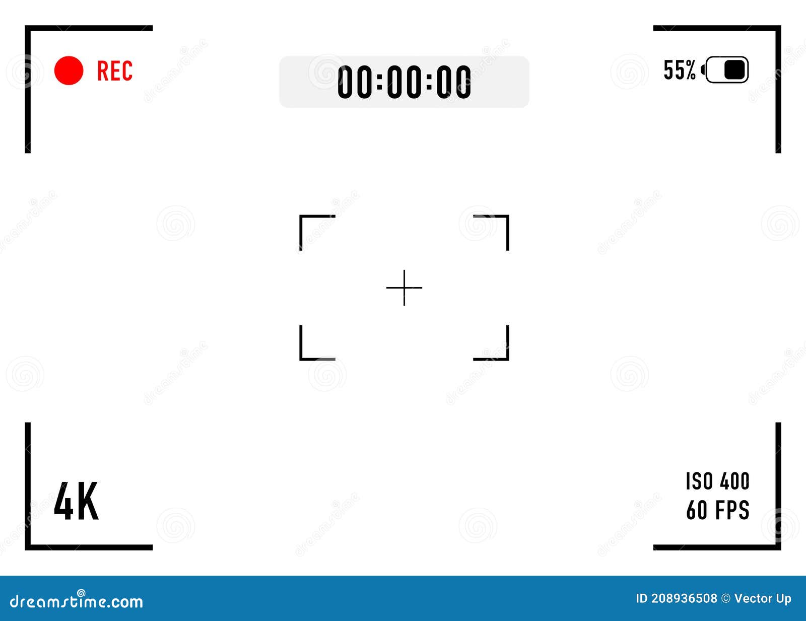 Digital Video Camera Focusing Screen. Vector Illustration. Stock Vector ...