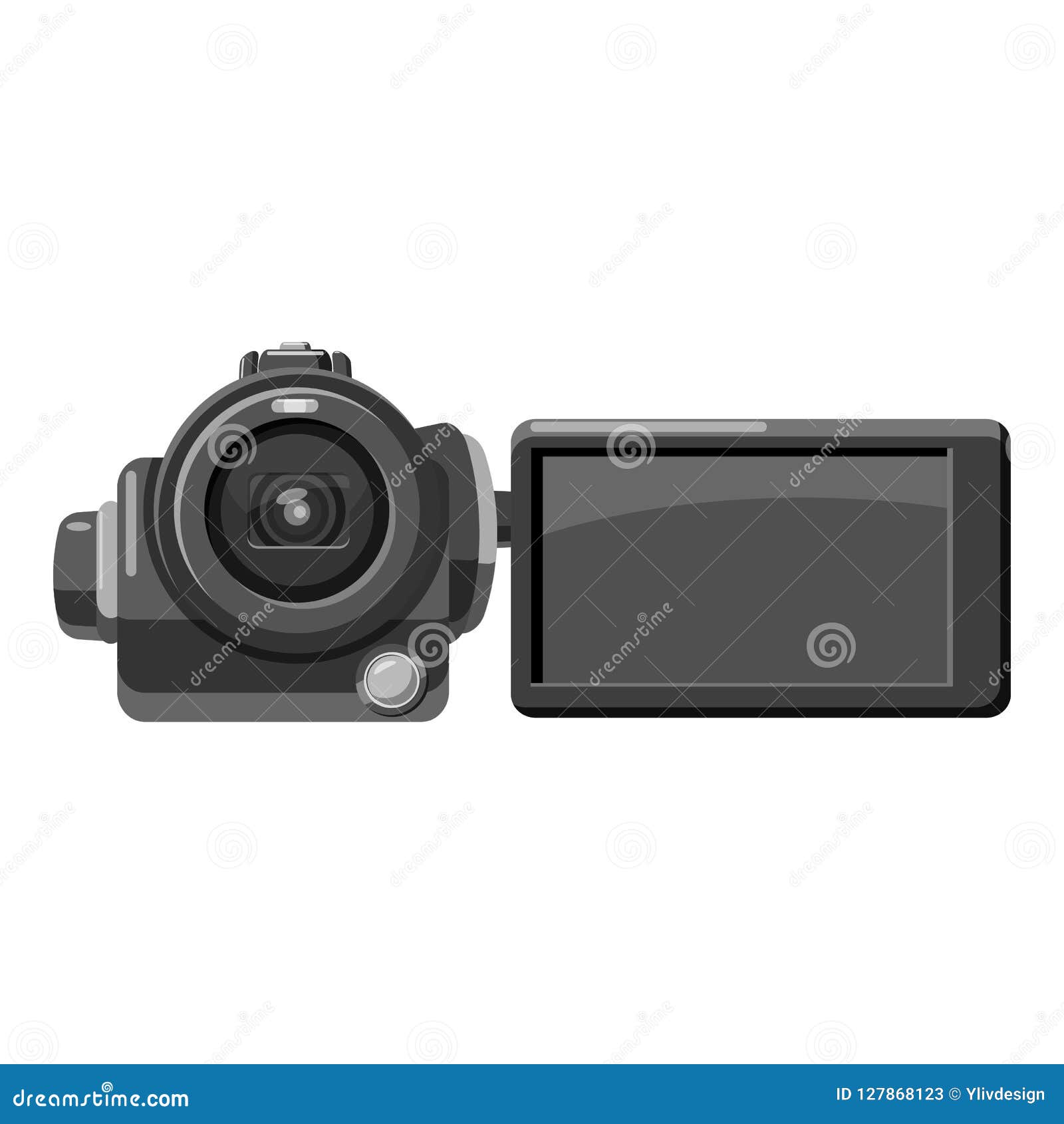 Digital Video Camera Icon, Gray Monochrome Style Stock Illustration ...