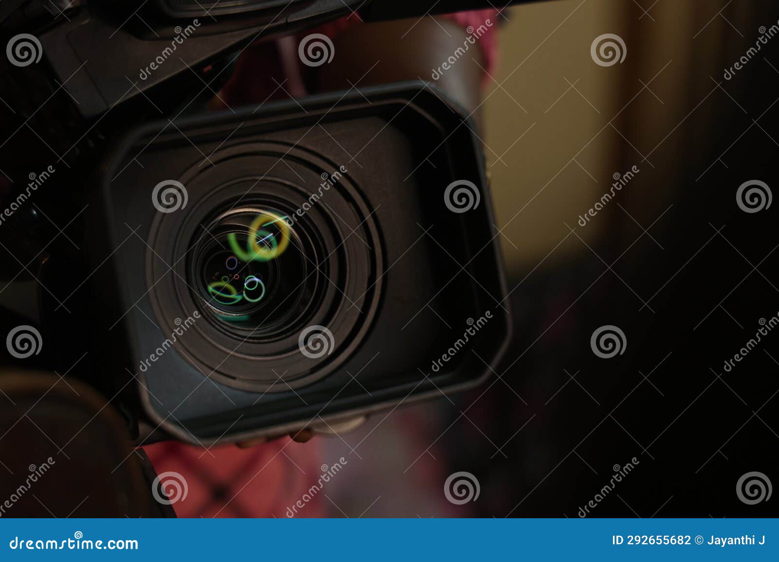 Digital Video Camera Lens with Reflection on Lens Stock Photo - Image ...