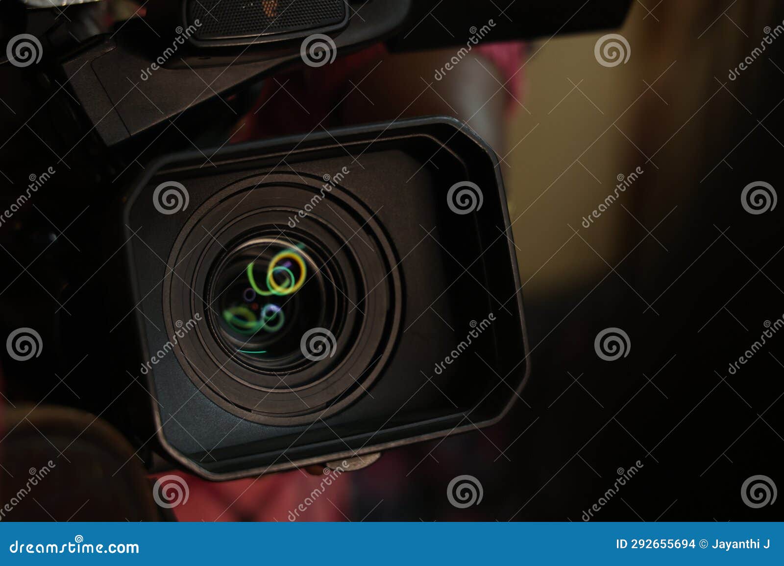 Digital Video Camera Lens with Reflection on Lens Stock Photo - Image ...